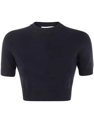 Max Mara Sportmax 'bettina' Woven T-shirt - Black