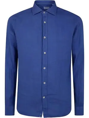 TINTORIA MATTEI 954 Linen Classic Shirt - Blue