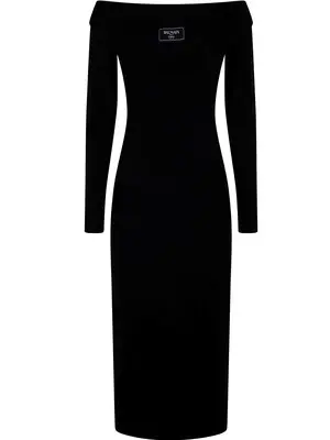 Balmain Knit Zipped Midi Dress - Black