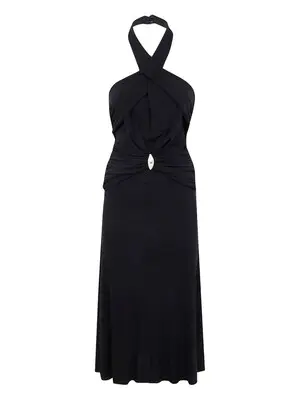 Elisabetta Franchi Midi Dress - Black