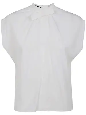 DRHOPE Silk Blend Bow Blouse