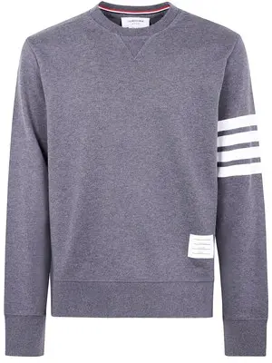 Thom Browne Classic Loopback Sweatshirt With Engineered 4-bar - Gray