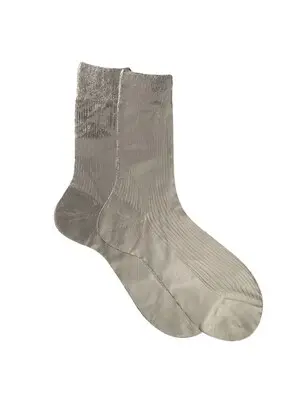 Maria La Rosa Ribbed Silk Blend Socks - Gray
