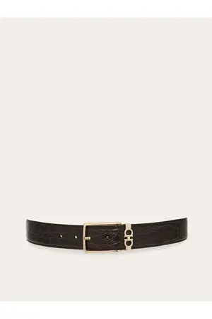 FERRAGAMO Adjustable Alligator Belt - Red