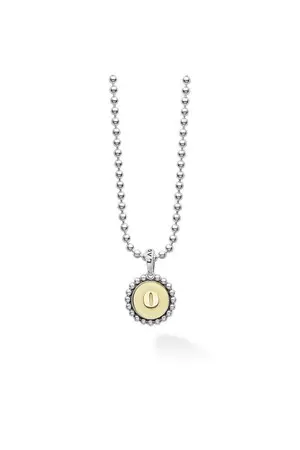 Lagos Signature Caviar O Initial Charm Necklace - Gold