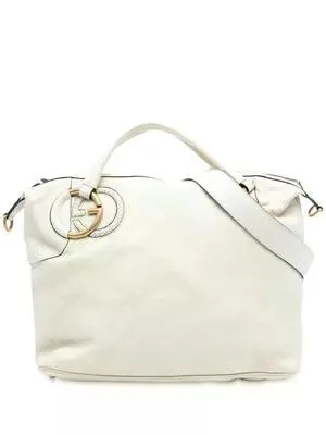 Gucci Leather Twill Satchel - White