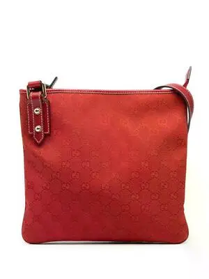 Gucci Gg Canvas Crossbody Bag - Red