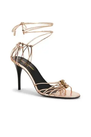 Saint Laurent Babylone Sandal - Metal Soft Rose