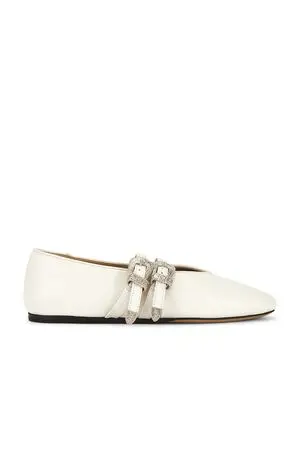 Le Monde Beryl Claudia Western Buckle Ballet Slipper - Ecru