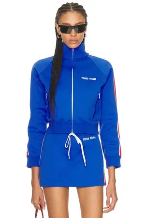 Miu Miu Nylon Zip Up Track Jacket