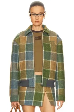 Miu Miu Check Padded Jacket