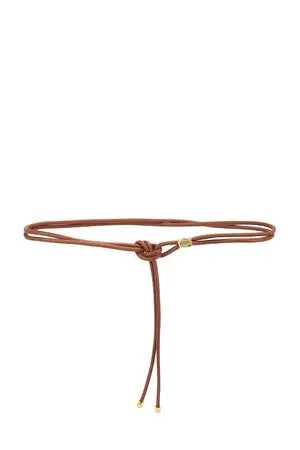 Isabel Marant Silvia Leather Belt - Cognac & Gold