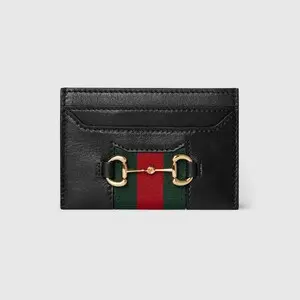 Gucci Horsebit Web Card Case Leather