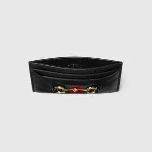 Gucci Horsebit Web Card Case Leather