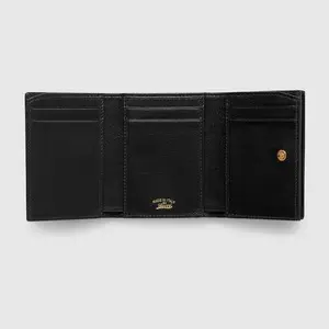 Gucci Horsebit Web Small Tri-fold Wallet Leather