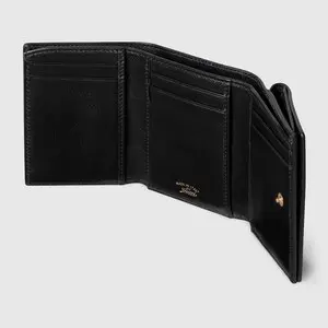 Gucci Horsebit Web Small Tri-fold Wallet Leather