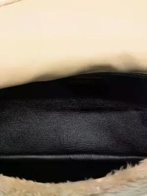 Saint Laurent 2021 Quilted Shearling Sade Puffer Envelope Clutch