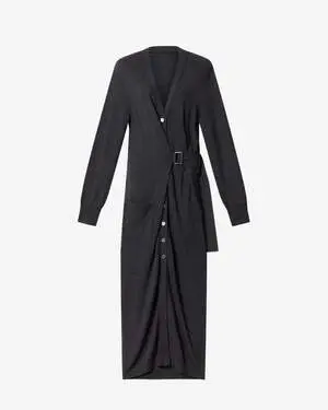 Isabel Marant Long Wool-blend Constance Wrap Dress