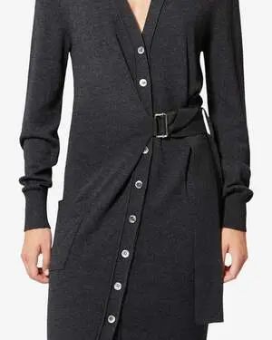 Isabel Marant Long Wool-blend Constance Wrap Dress