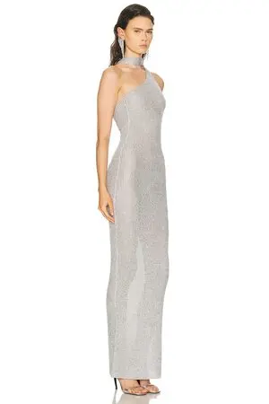 BANANHOT Aretha Metallic Knit Maxi Dress