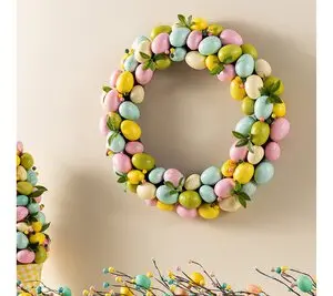 GLITZHOME 18'd Easter Eggs Wreath