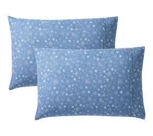 HALLMARK Snowflakes Cotton Flannel Bed Sheet Se T, Queen