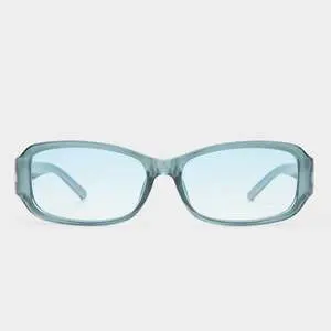 Le Specs Gigglemug Rectangle Sunglasses - Blue Pearl