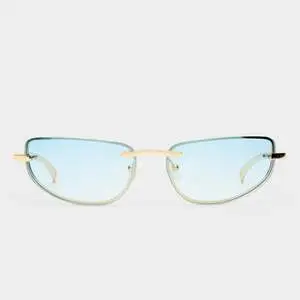 Le Specs Bubbles | Grad Sunglasses - Gold Sky Blue