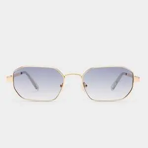Le Specs Mythic Square Sunglasses - Gold Dust Blue