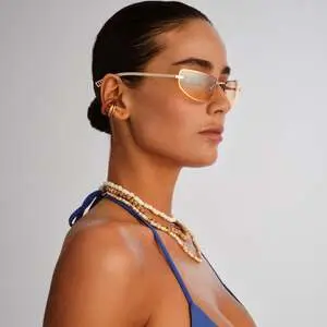 Le Specs Bubbles Rimless Sunglasses - Gold