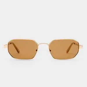 Le Specs Mythic Mono Sunglasses - Gold Light Brown