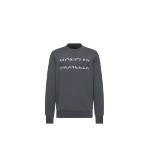 Moncler Logo Cotton Jersey Long Sleeve T-shirt - Gray