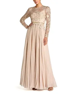Long-Sleeve Chiffon Evening Dresses