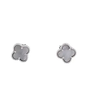 VAN CLEEF & ARPELS Sweet Alhambra Stud Earrings - White