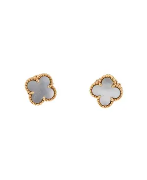 VAN CLEEF & ARPELS Sweet Alhambra Stud Earrings - White