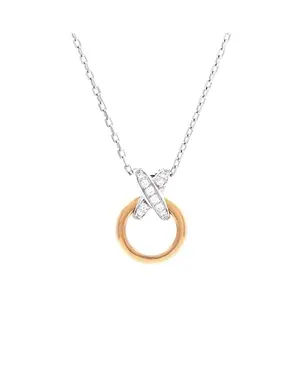 CHAUMET Jeux De Liens Circle Pendant Necklace - Pink And White