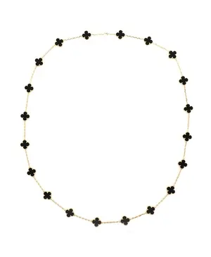 VAN CLEEF & ARPELS Vintage Alhambra 20 Motifs Necklace 18k Gold And Onyx 33.50 - K Gold