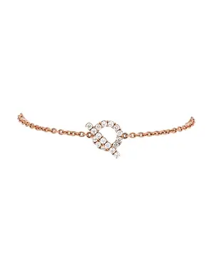HERMES Finesse Bracelet In 18k Rose Gold With Diamonds - Pink