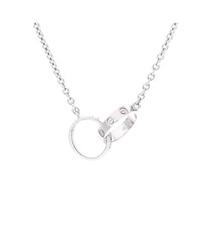 CARTIER Love Interlocking Chain Necklace 17.25 - White
