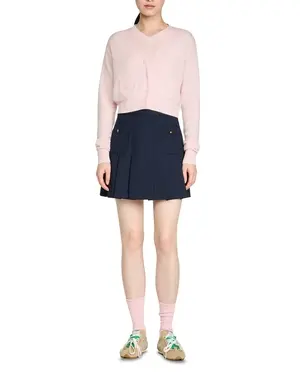 Sandro Cassidie Wool-cashmere Cropped Cardigan