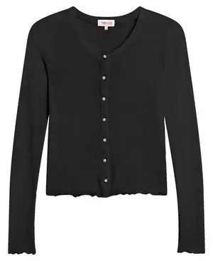 Goldie LeWinter Floral Jacquard Cropped Cardigan