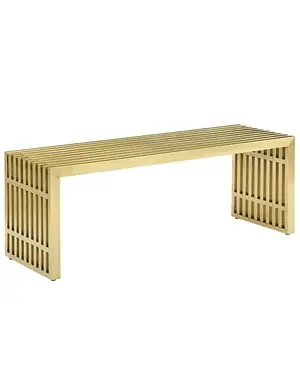 MODWAY Gridiron Medium Stainless Steel Bench - Gold