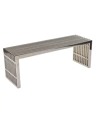 MODWAY Gridiron Medium Stainless Steel Bench - Silver