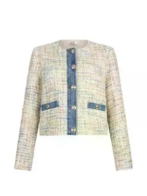 Liu Jo Bouclé Jacket With Denim Trim