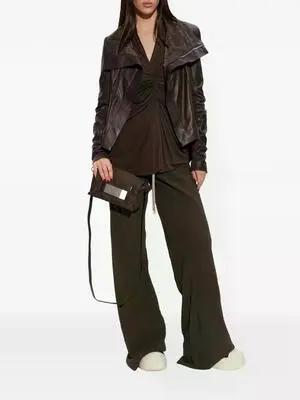 Rick Owens Draped V-neck Top - Brown