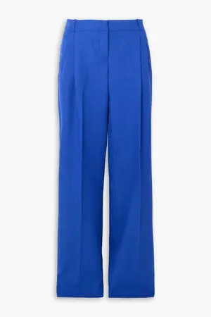 Coperni Pleated Wool Straight-leg Pants - Bright Blue