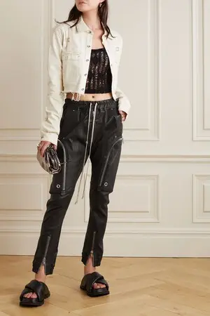 Rick Owens Leather-blend Tapered Pants
