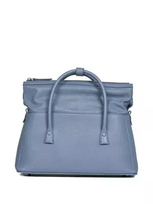 MAISON MARGIELA Grained Leather Tote Bag - Blue