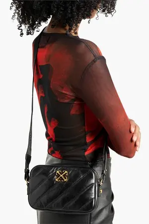 Off-White Quilted Leather Crossbody Bag