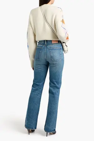 Acne Studios Distressed High-rise Straight-leg Jeans